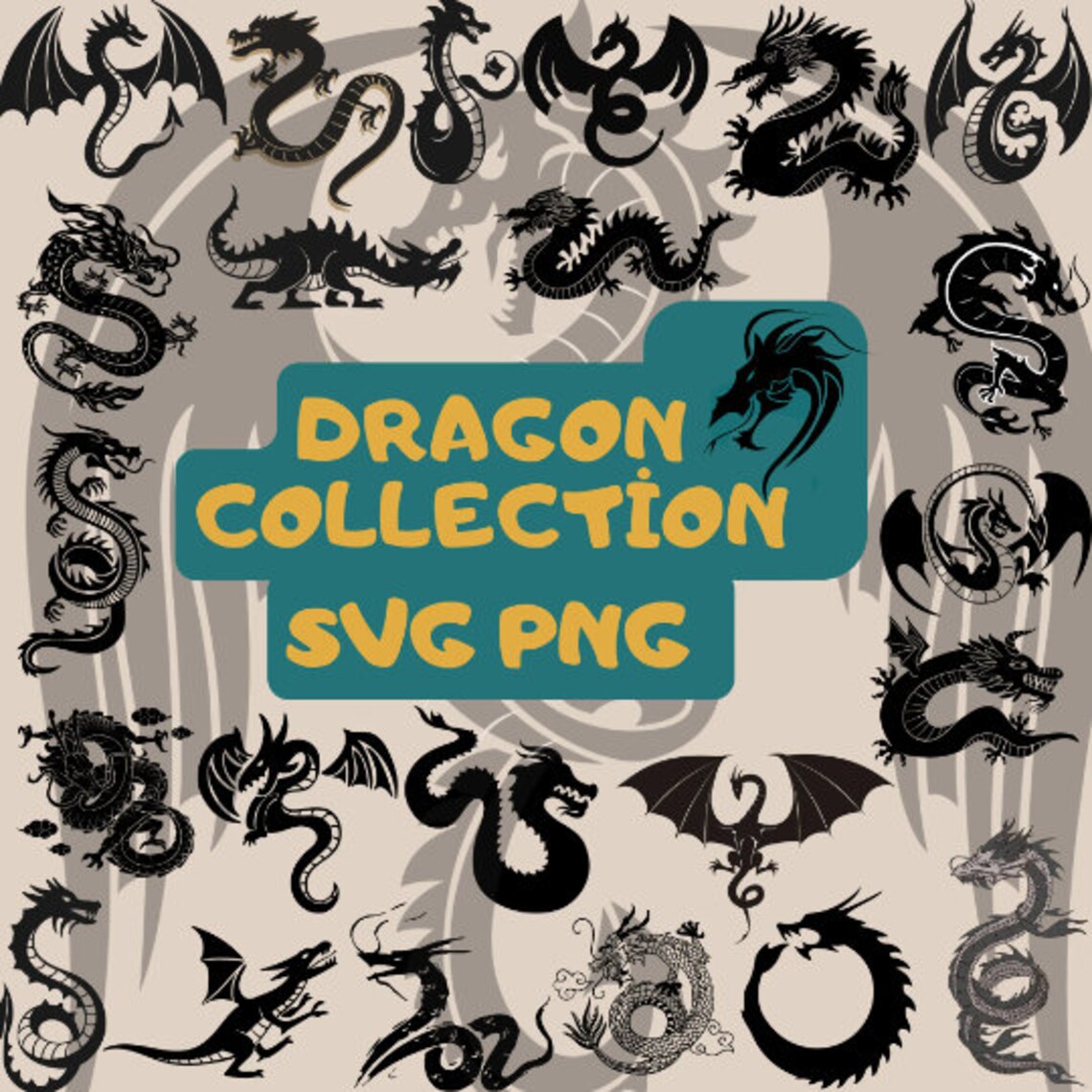 Dragon SVG Bundle Dragon Cut File Dragon Clipart Dragon - Etsy