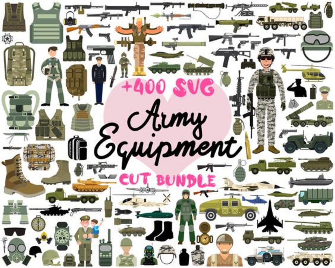 Army Equipment Svg Bundle, Instant Download, Army, Navy, Marines, Air ...