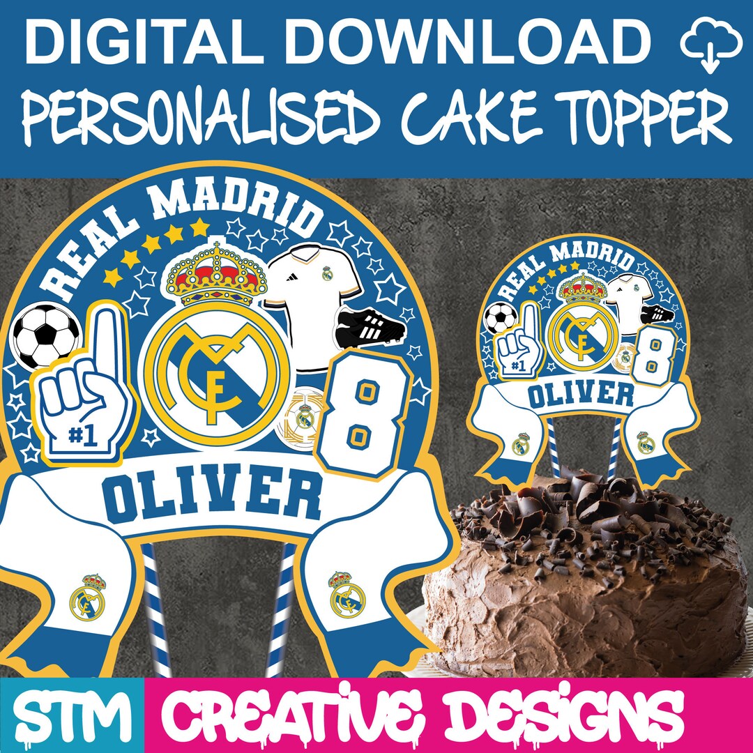 Personalised Printable Madrid Football Cake Topper is an Ideal Cake ...