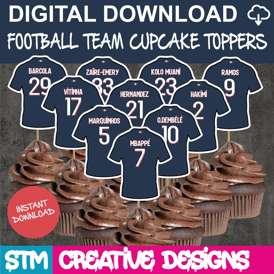 PRINTABLE PSG Team Cupcake Toppers, PSG Instant Download, Psg Cupcake ...