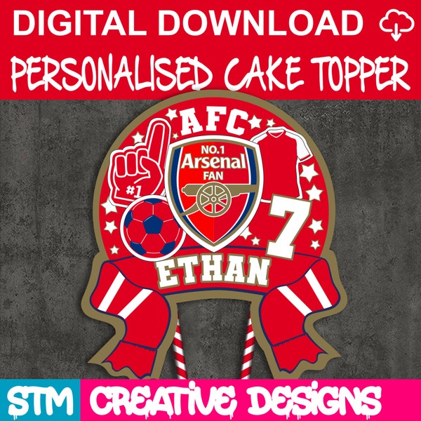 Arsenal Cake Topper - Etsy Australia