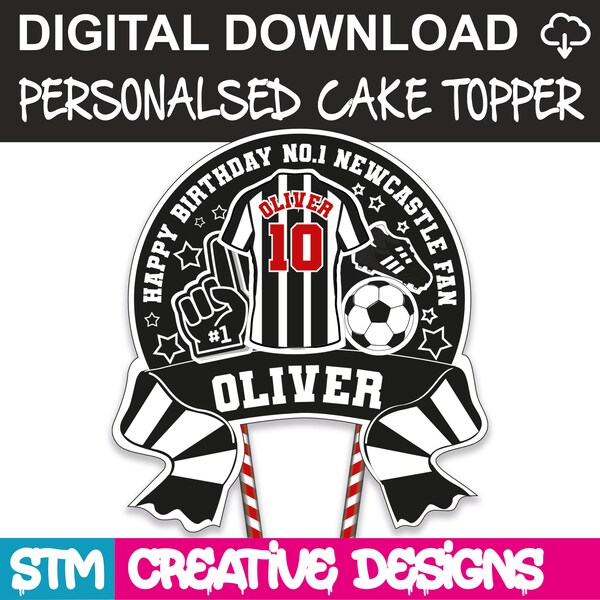 Newcastle United Cake Topper - Etsy UK