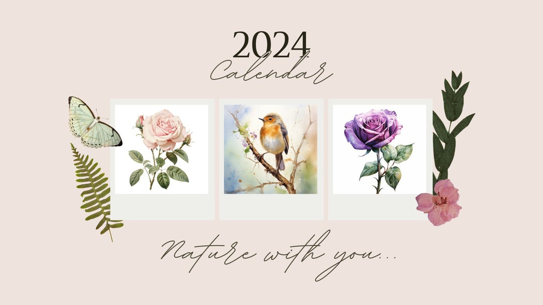 Calendar 2024 Nature to Download US Format - Etsy