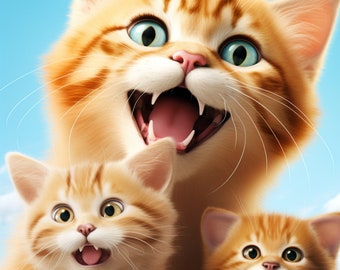 Crazy Cats Printable Downloadable Wall Art Poster Art - Etsy