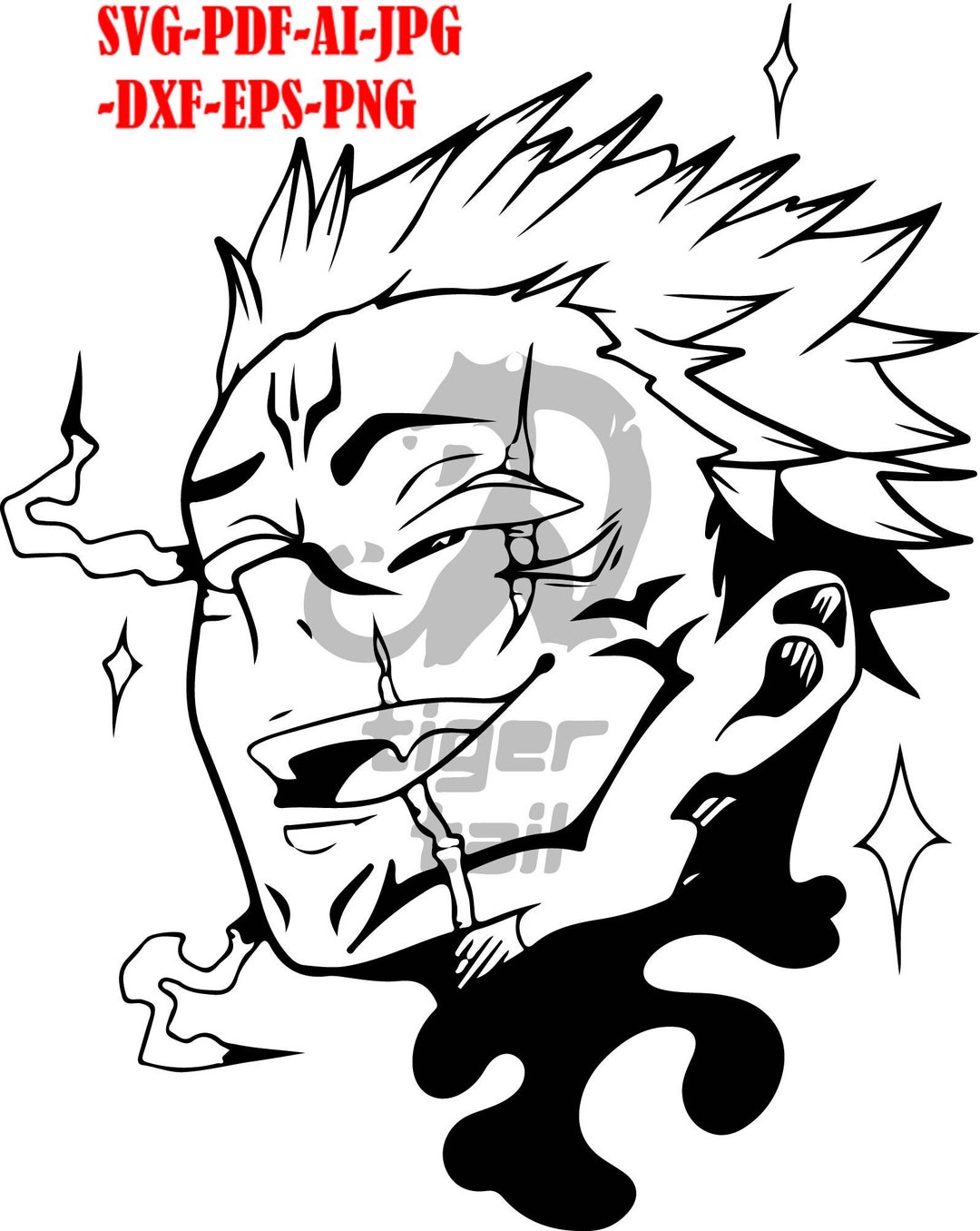 Ryomen Sukuna, Jujutsu Kaisen, Itadori Yuuji 7 Different Files; Svg-pdf ...