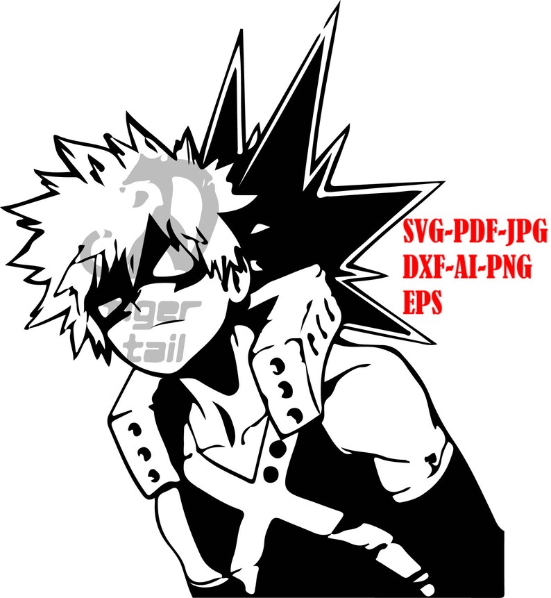 Katsuki Bakugou My Hero Academia Files (svg, Pdf, Jpg, Ai, Dxf, Eps ...