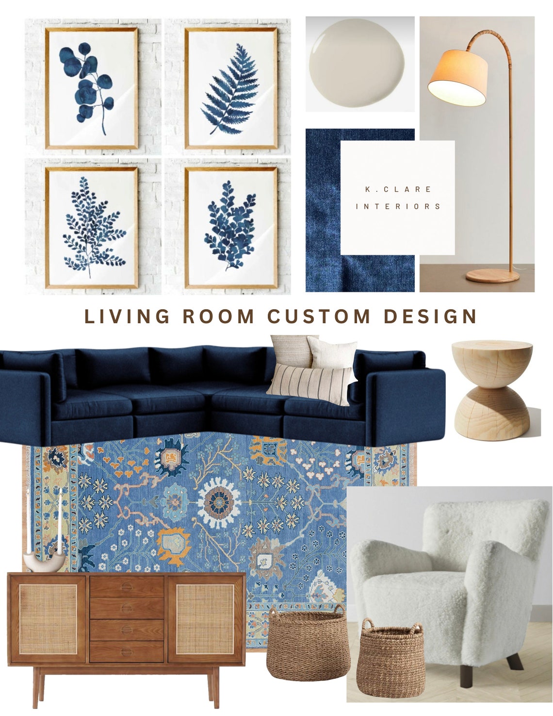 Interior Design Service | One Room Custom E-design | Custom Mood Board ...