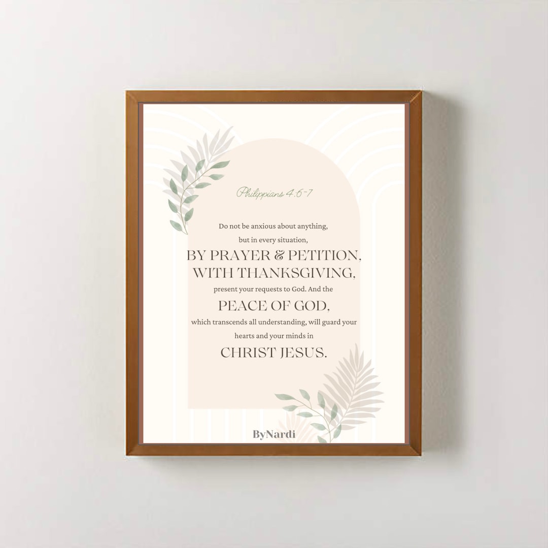 Bible Verse Philippians 4:6-7 Prayer and Thanksgiving - Etsy