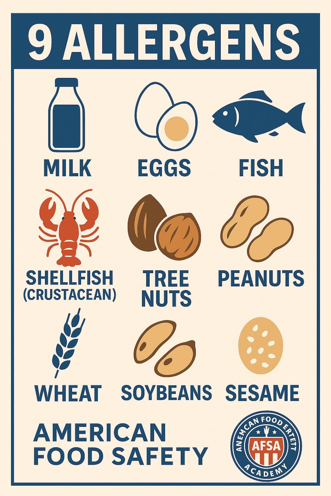 9 Allergen Poster for the US Market - Etsy