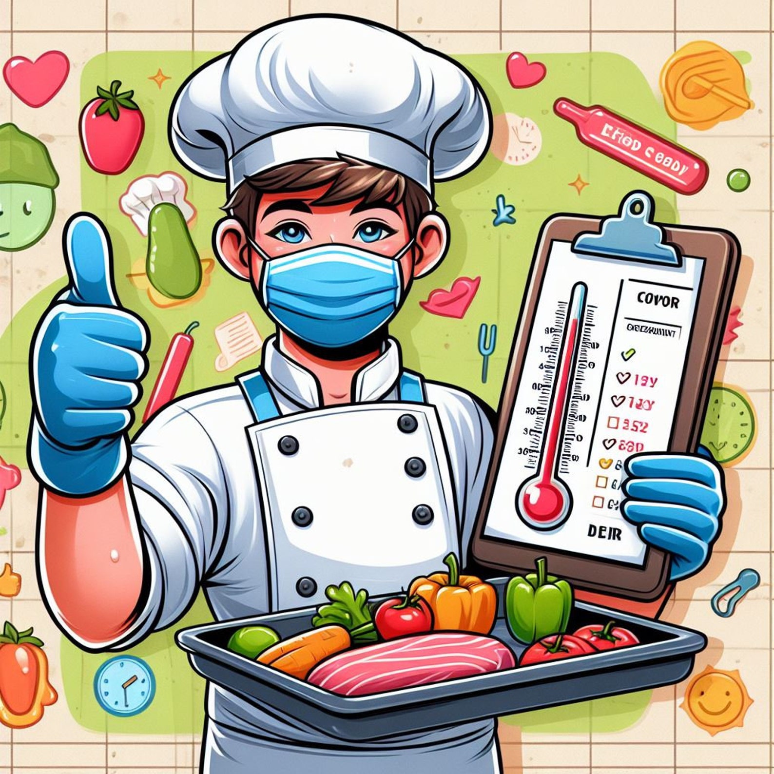 Chef Drawing in Relation to Food Safety - Etsy