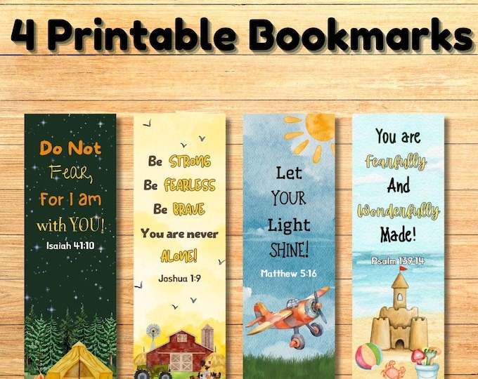 Printable Bible Verse Bookmarks for Kids | Boys & Girls Designs | Kids ...