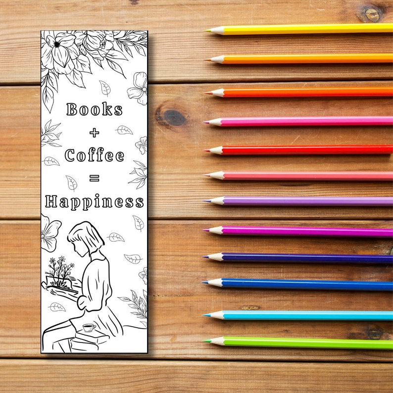 Color in Bookmarks | Printable Bookmarks | Book Club | Booklover Gift ...