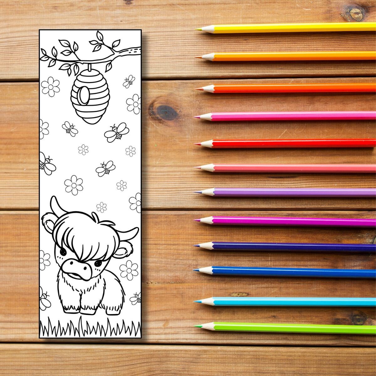 Printable Bookmarks | Mini Highland Cows | Color in Bookmarks | Gift ...