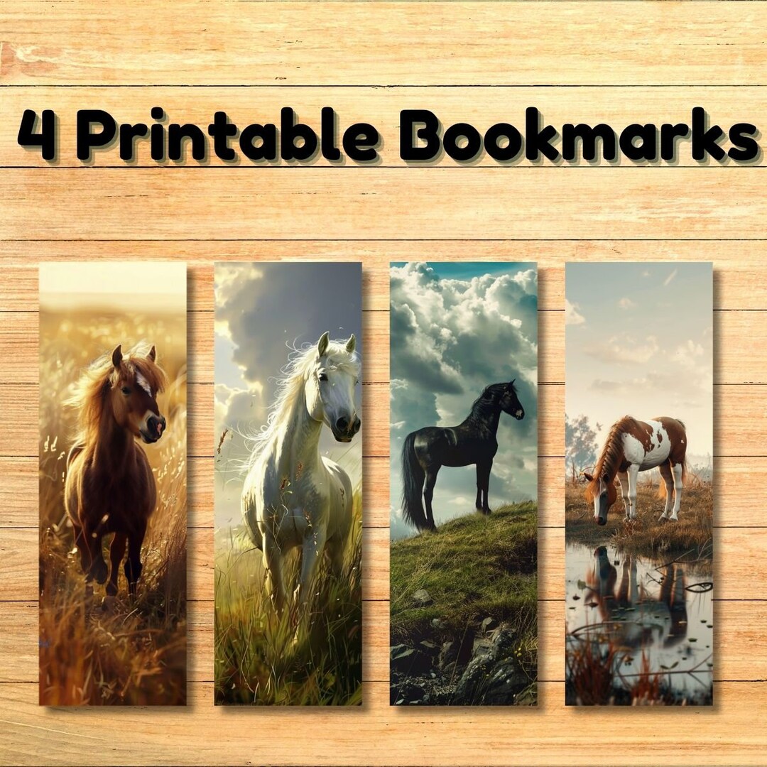 Printable Bookmark | Horse Bookmarks | Gift for Horse Lovers | Gift for ...