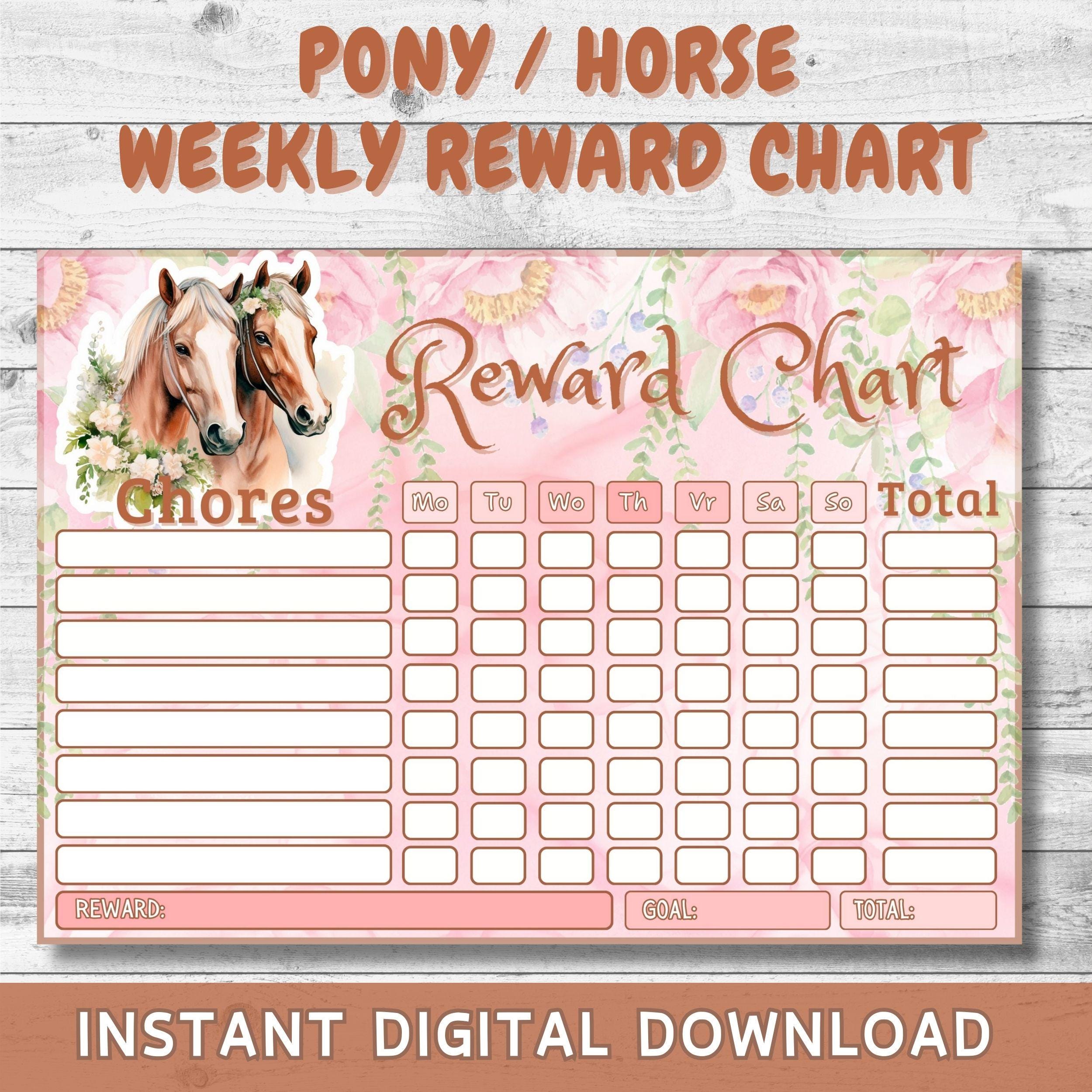 Edible Horse Reward Chart | Edible Pony Reward Chart | Horse Chore ...
