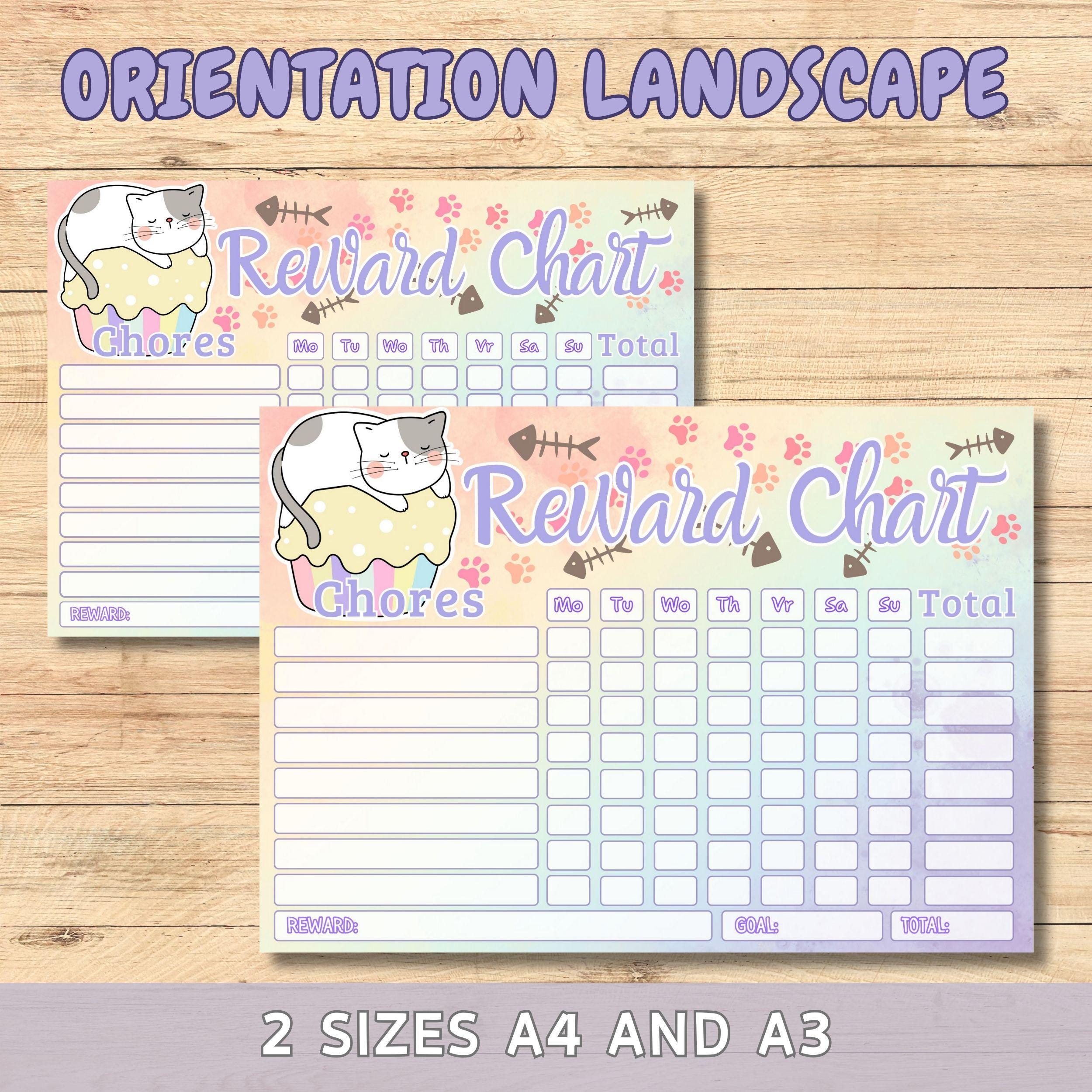 Cute Edible Cat Themed Reward Chart | Edible Cute Cat Themed Chore ...