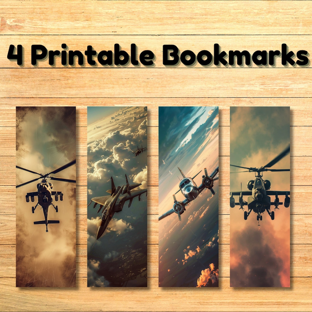 Printable Bookmark Aircraft Bookmark Bookmark for Men Bookmark for Boys ...