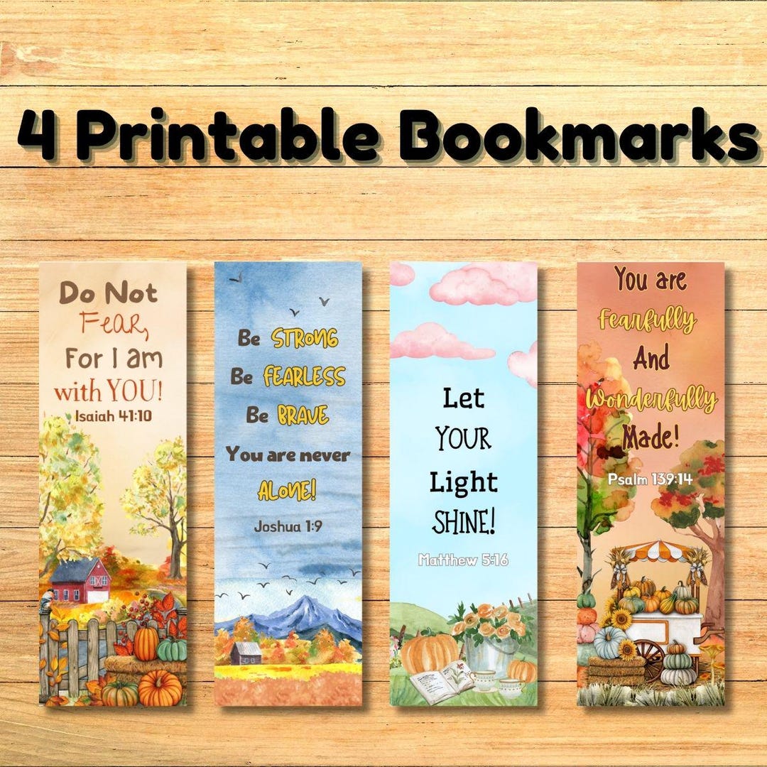 Fall-themed Bible Bookmarks | Printable Christian Bookmark | Christian ...