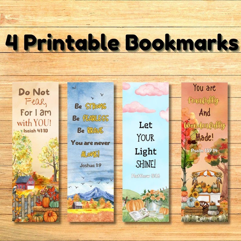 Fall-themed Bible Bookmarks | Printable Christian Bookmark | Christian ...