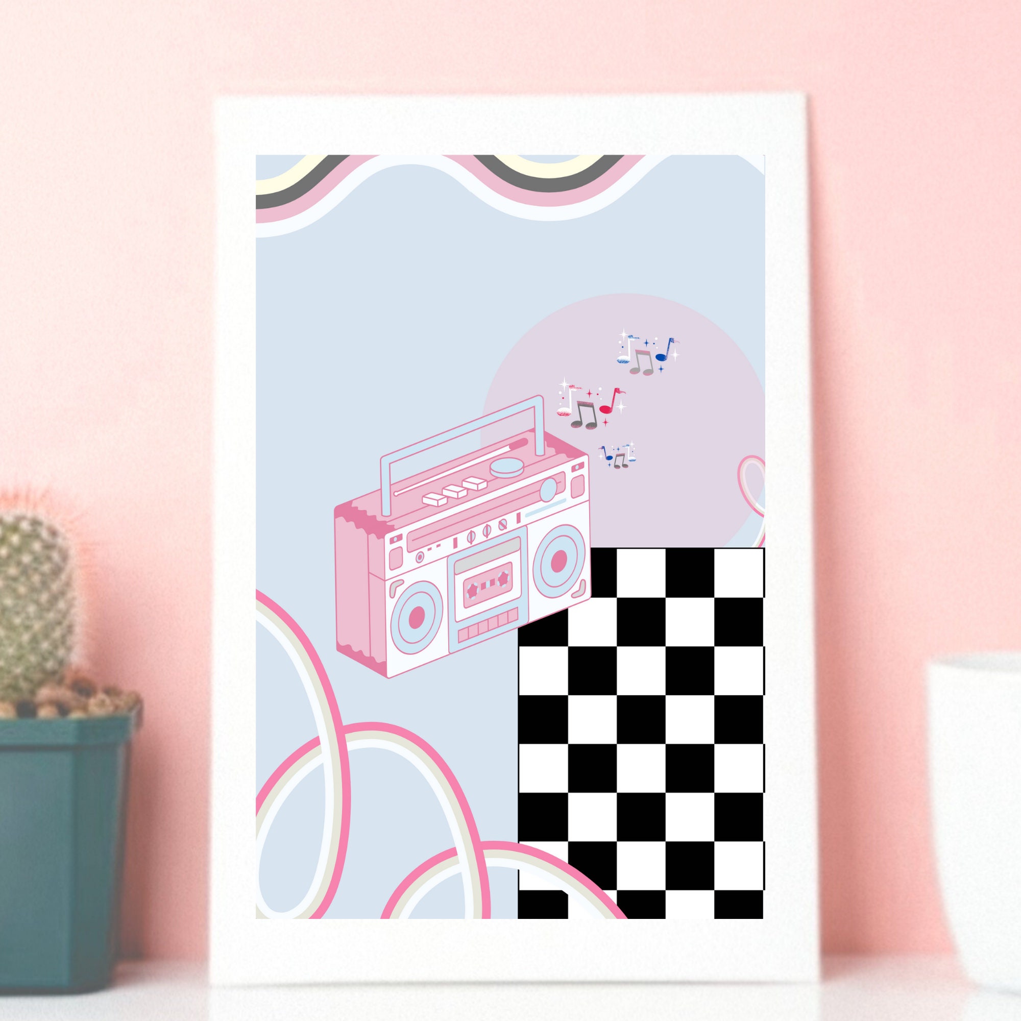 Retro Wall Art,cute Music Poster,aesthetic Radio Record Player ...