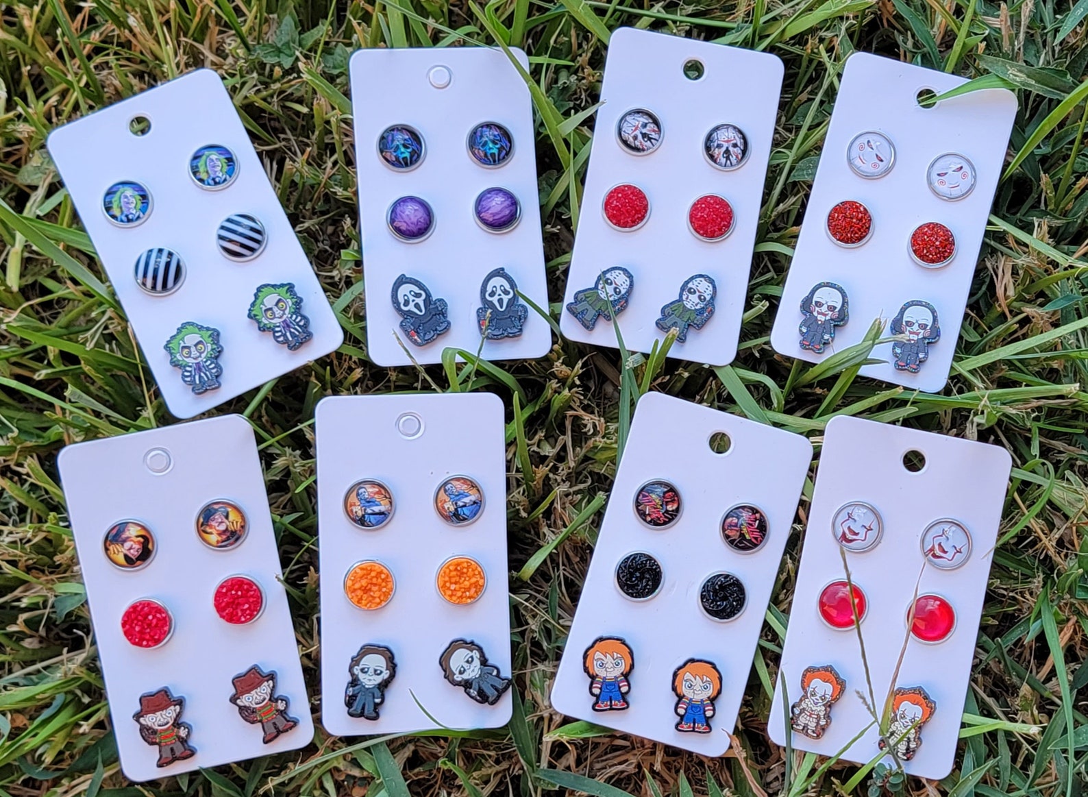 Horror Killer Earrings / Michael Myers / Jigsaw / Beetlejuice ...