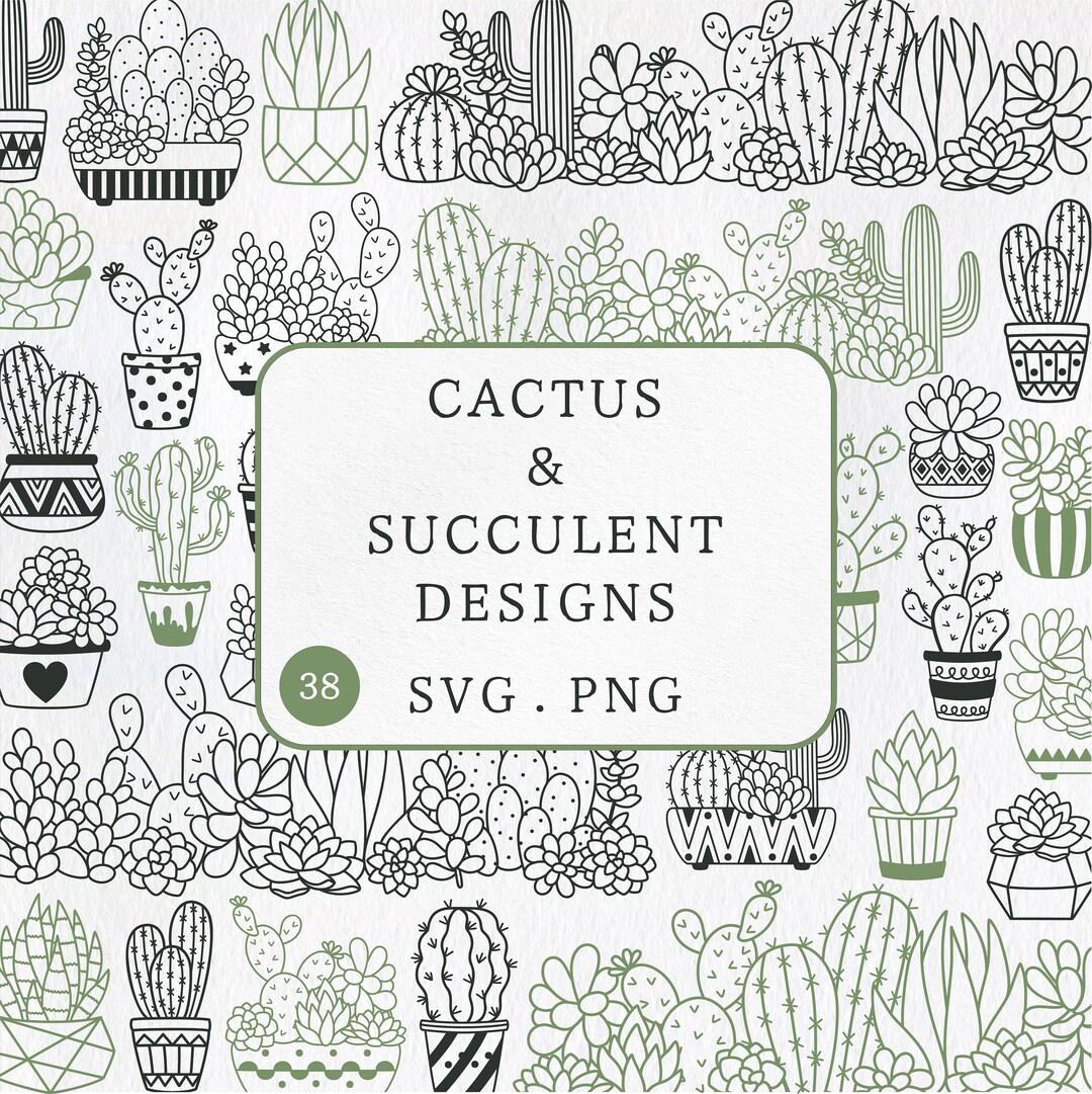 Cactus and Succulent Bundle Svg, Cactus Wreath Svg, House Plants Svg ...