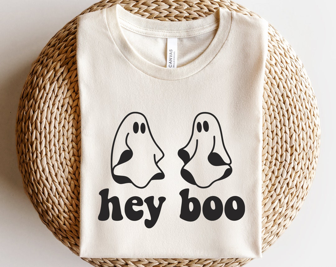 Hey Boo Svg, Ghost Outline Svg, Spooky Vibes Svg, Retro Halloween Shirt ...