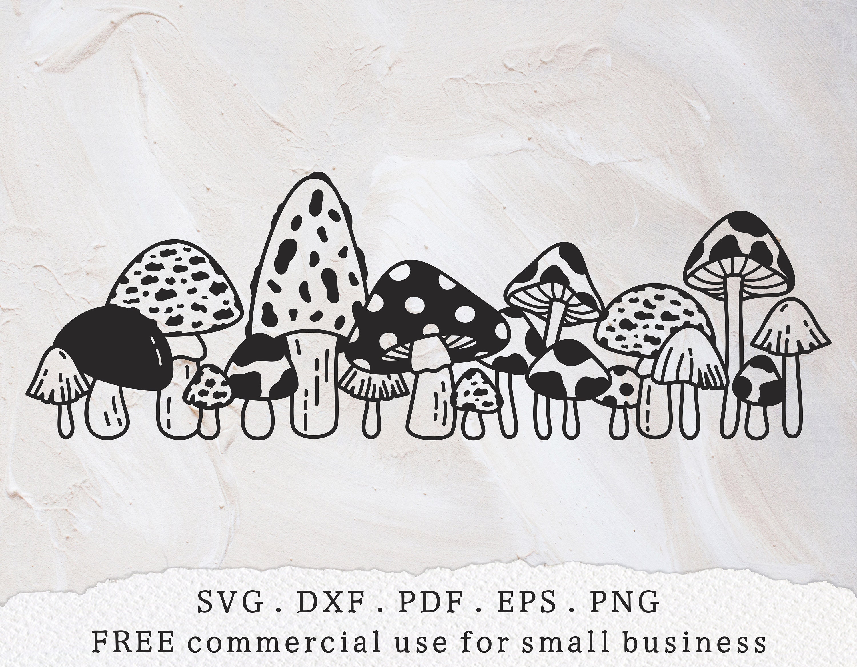 Borde de hongo mágico svg Imágenes prediseñadas de hongo boho - Etsy México