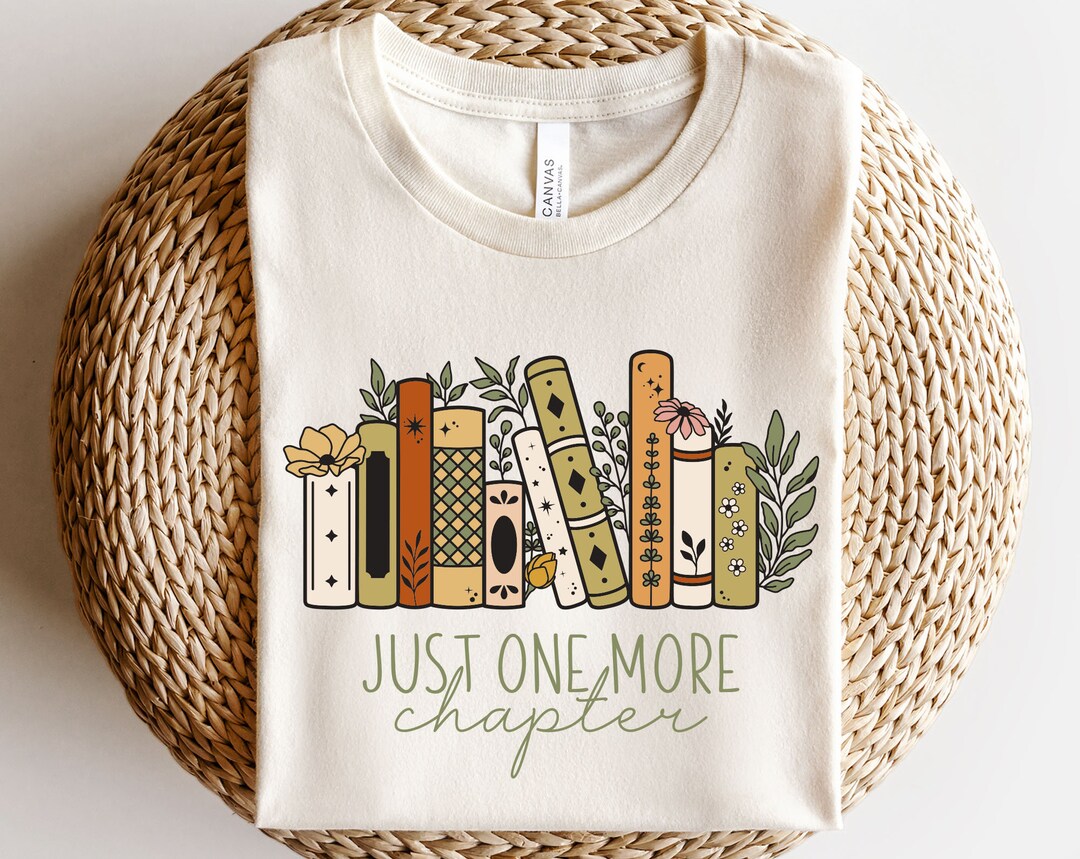 Floral Books Svg, Just One More Chapter Svg, Bookshelf Svg, Books With ...