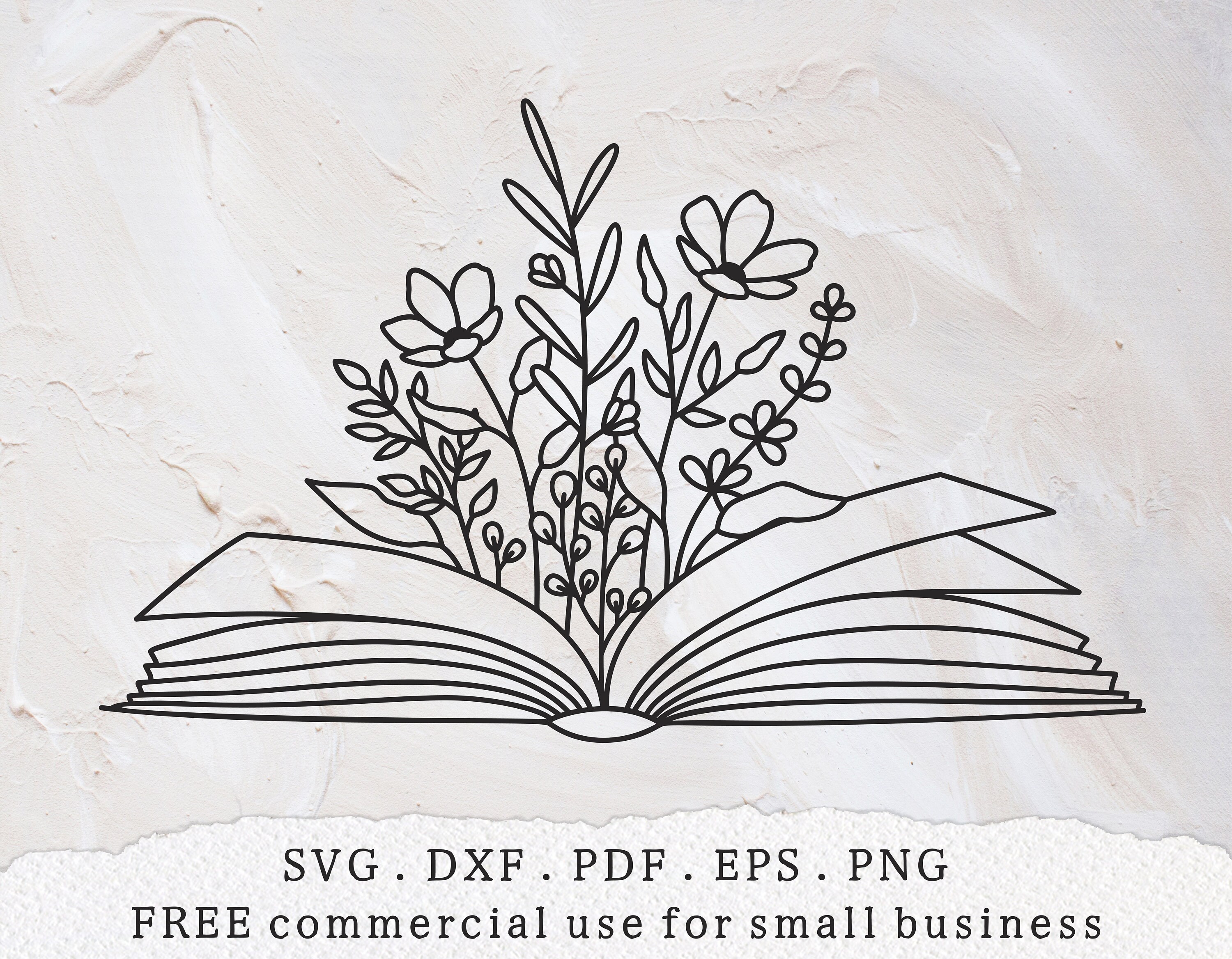 Book With Flowers Svg Book Lover Svg Floral Book Svg - Etsy