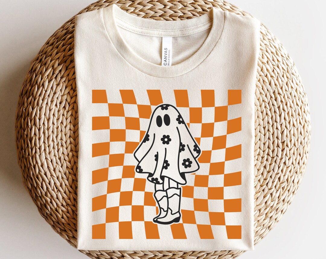 Checkered Ghost Svg, Ghost With Flowers Svg, Ghost Outline Svg ...