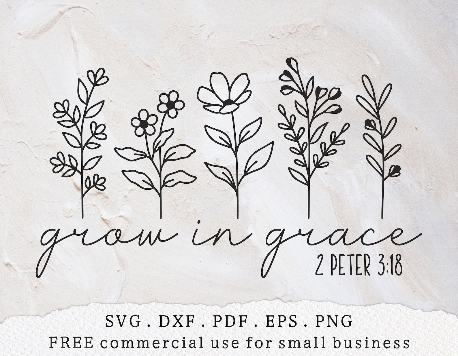 Grown in Grace Svg Wildflower Svg Christian Svg Faith Svg - Etsy