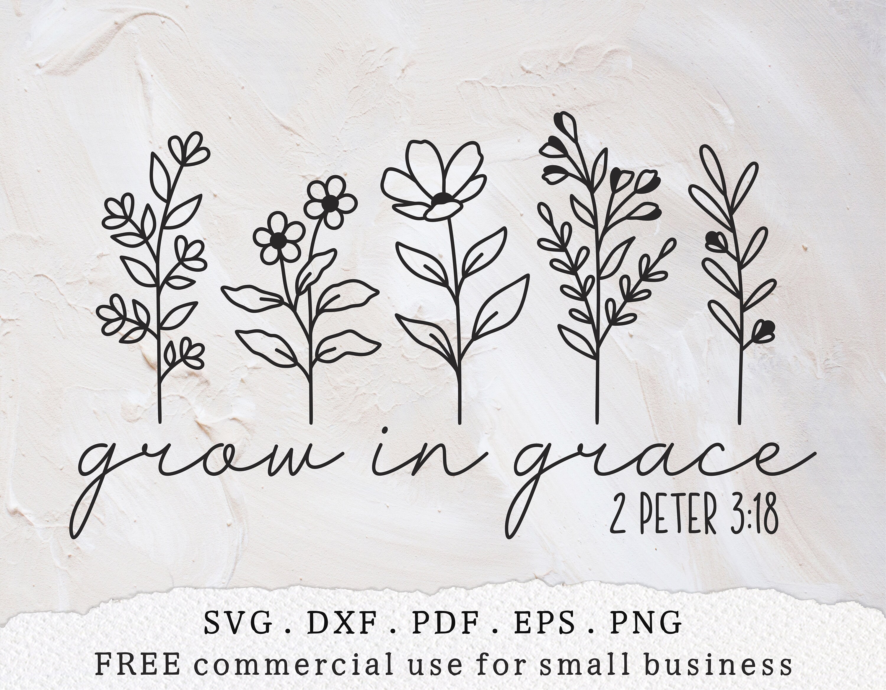 Grown in Grace Svg Wildflower Svg Christian Svg Faith Svg - Etsy