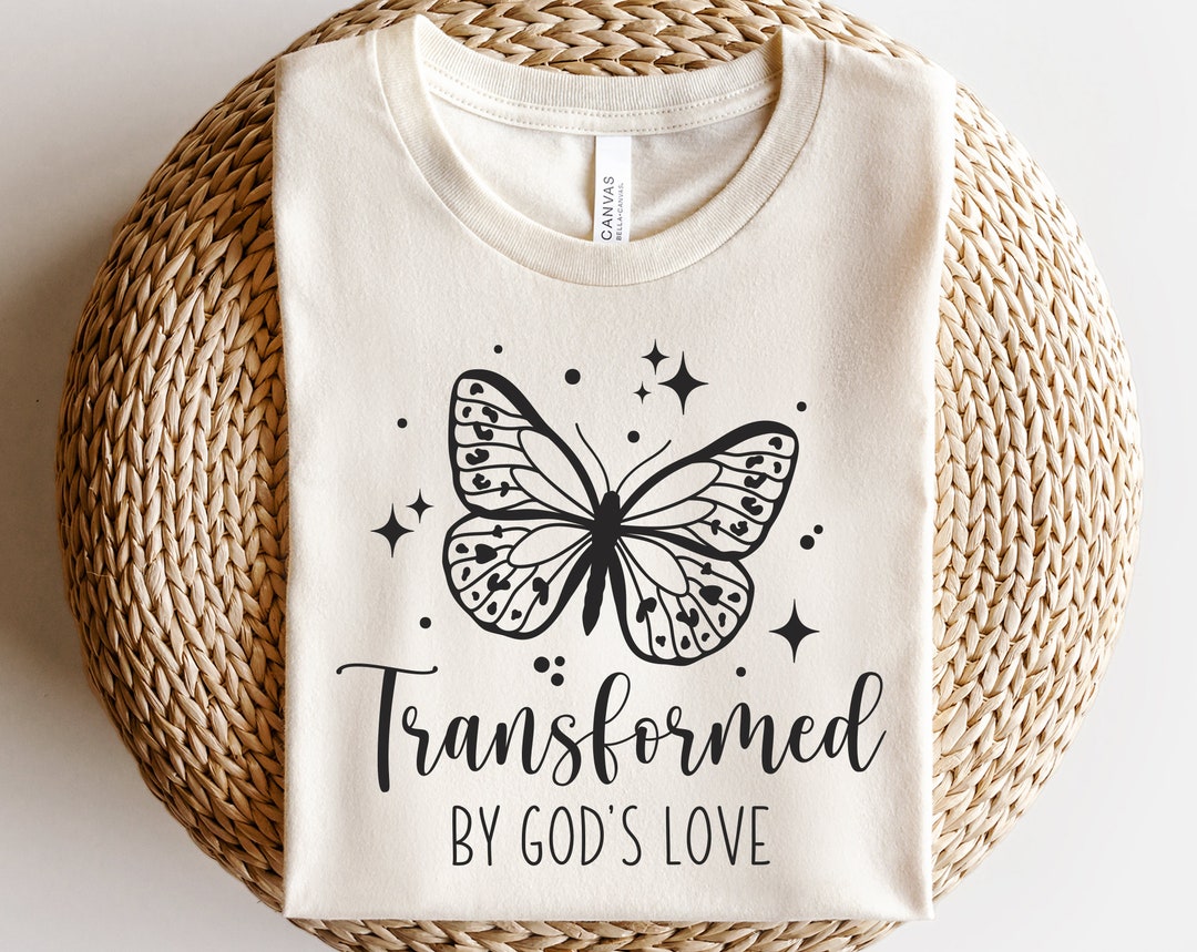Transformed by God's Love Svg, Butterfly Outline Svg, Christian ...