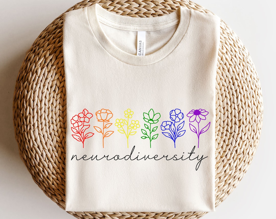 Neurodiversity Svg, Rainbow Flower Svg, Autism Svg, ADHD Svg, Line ...