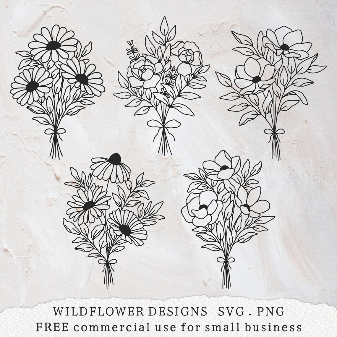 Wildflower Svg Bundle, Flower Border Svg, Meadow Flowers Png, Daisy ...