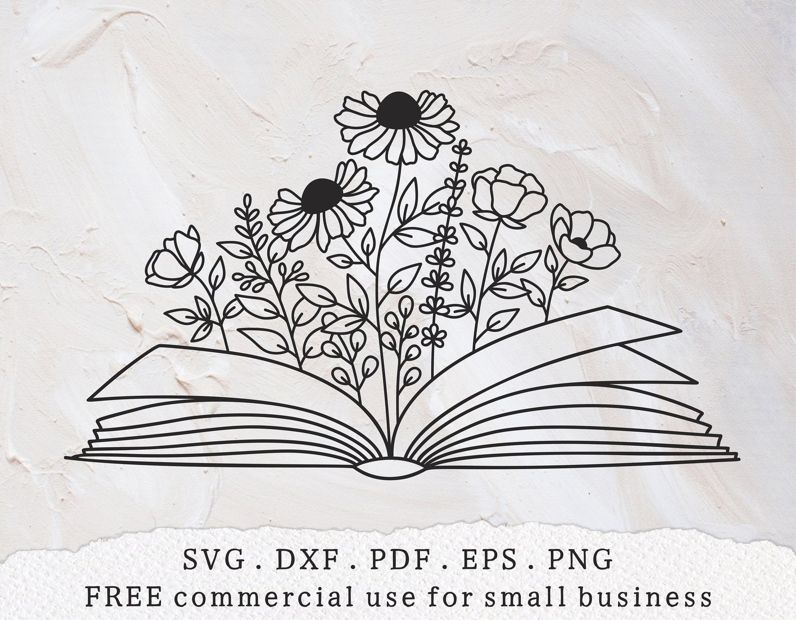 Book With Flowers Svg Book Lover Svg Floral Book Svg - Etsy
