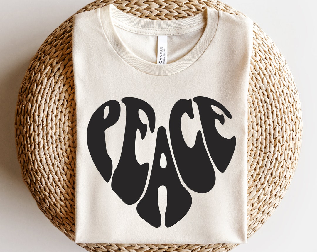 Peace Heart Svg, Peace Sign Svg, Boho Groovy Shirt Svg, Peace and Love ...