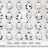Floral Ghost Bundle Svg Daisy Ghost Outline Svg, Spooky Season Svg ...