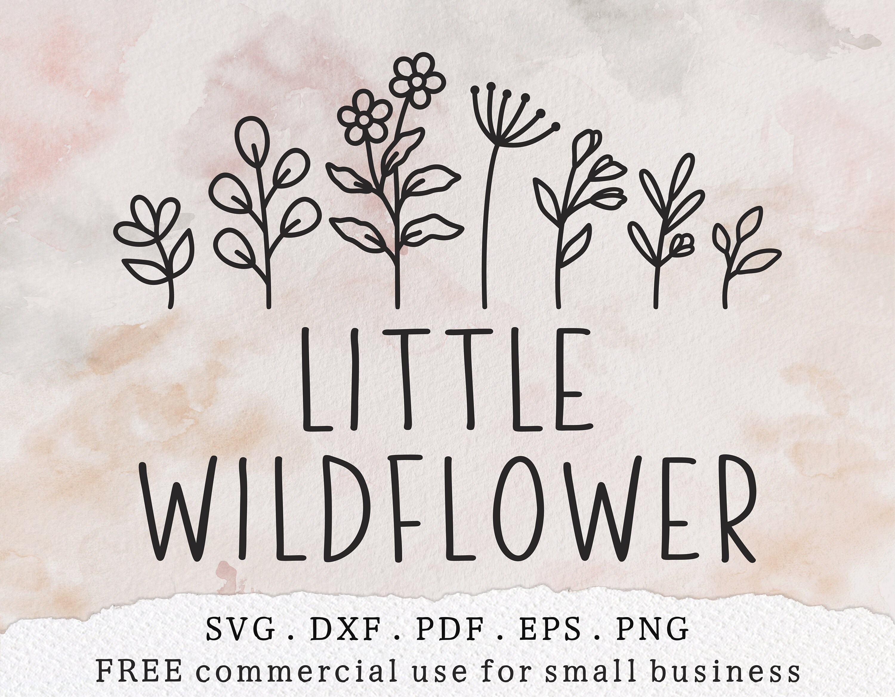 Little Wildflower Svg Toddler Girl Svg Boho Plant Svg - Etsy