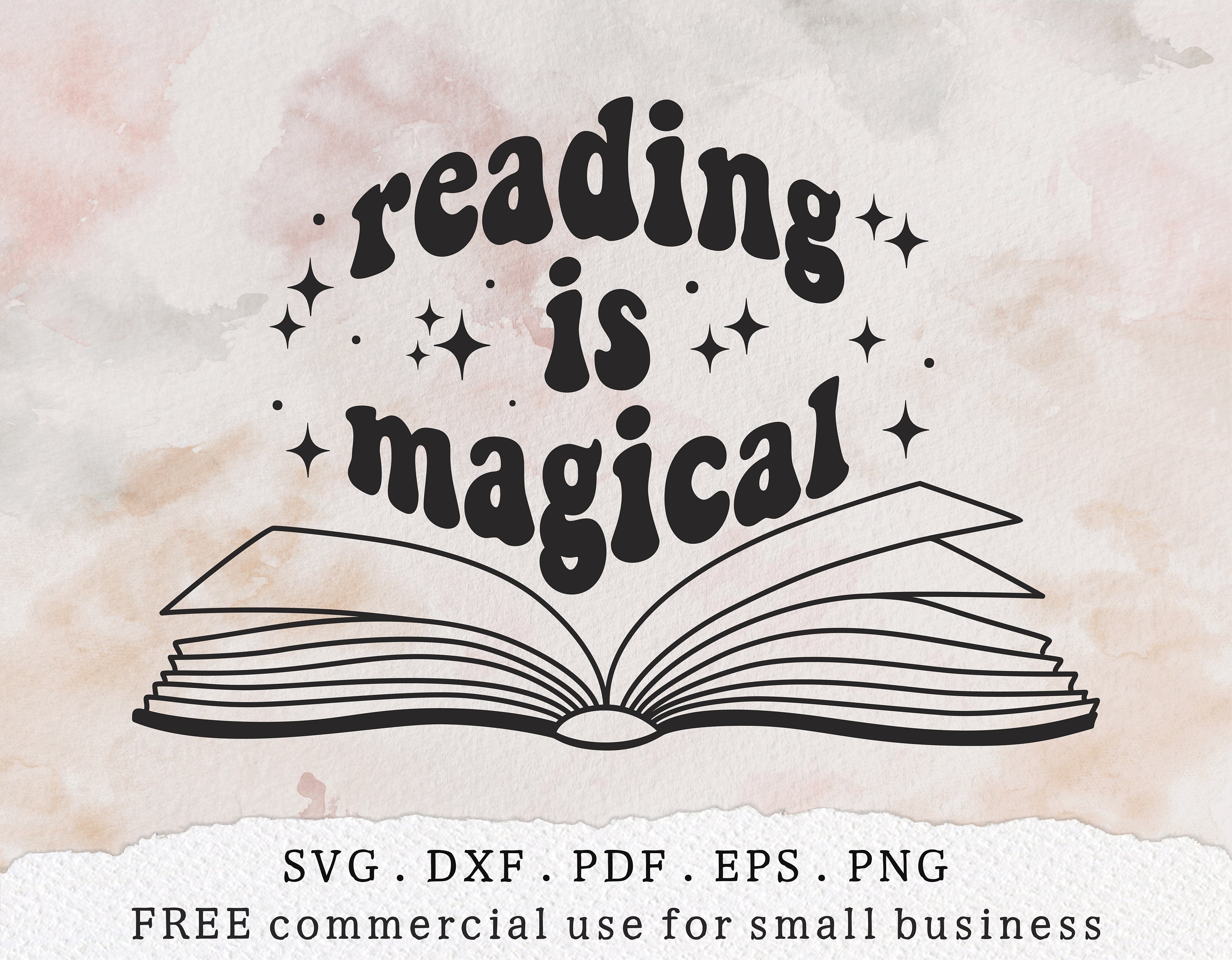 Reading is Magical Svg, Bookworm Svg, Open Book Svg, Book Lover Svg ...