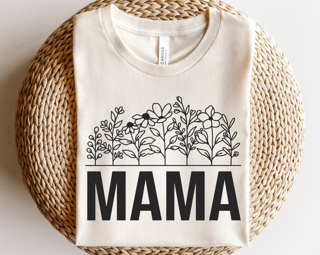 Mama With Flowers Svg, Mama With Blooms Svg, Simple Flowers Svg, Mom ...