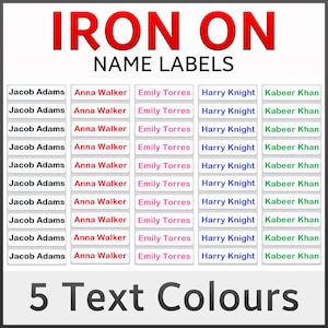 Iron on Name Labels, Personalised Iron on Name Labels, Iron on Labels ...