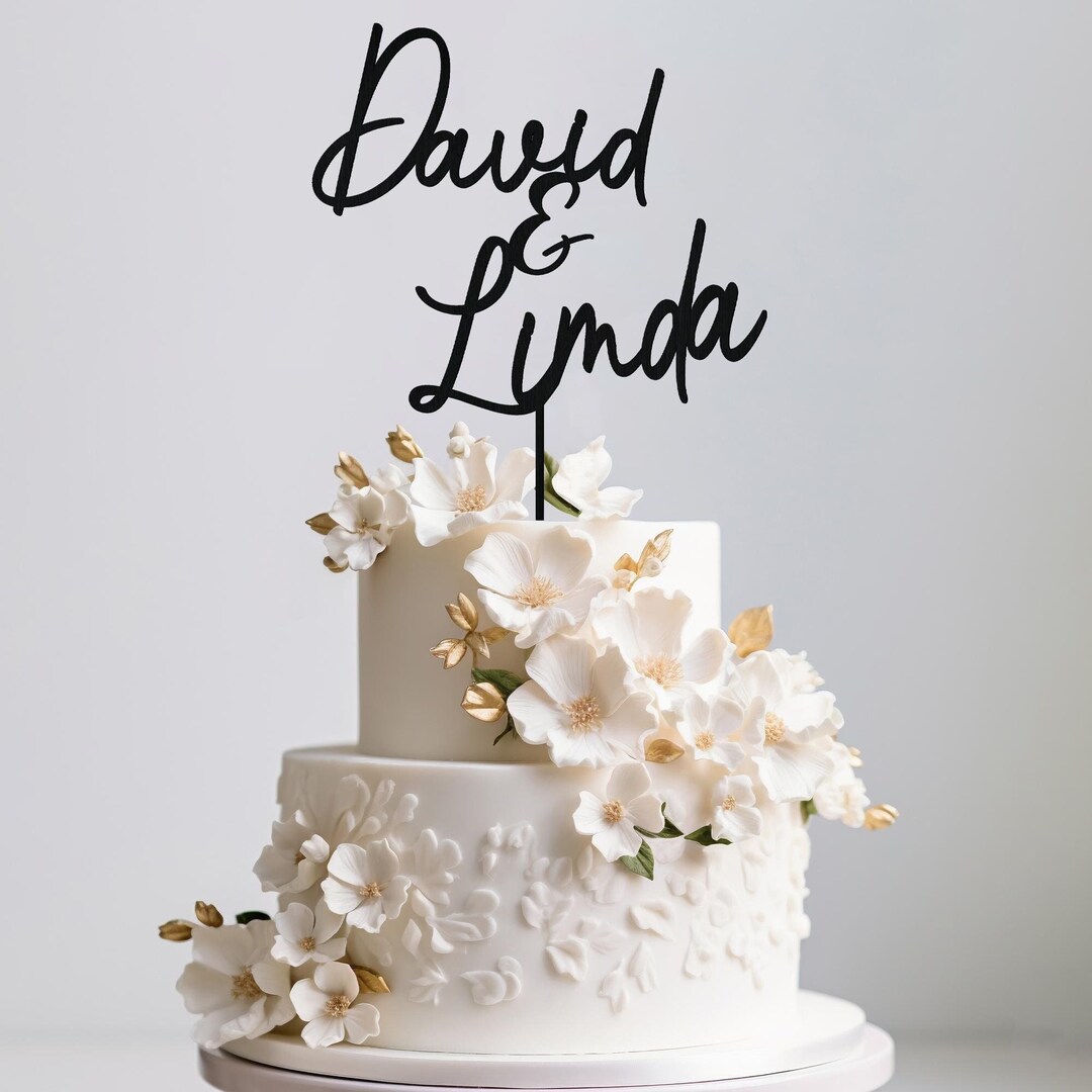 Personalised Couple Name Topper Wooden Cake Topper Wedding Cake ...