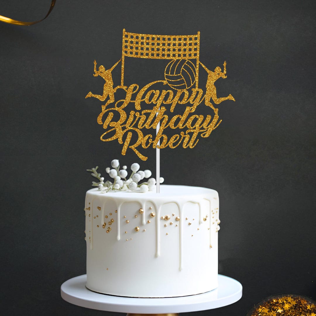 Volleyball Birthday Cake Topper, Female Volleyball Player Cake Topper ...