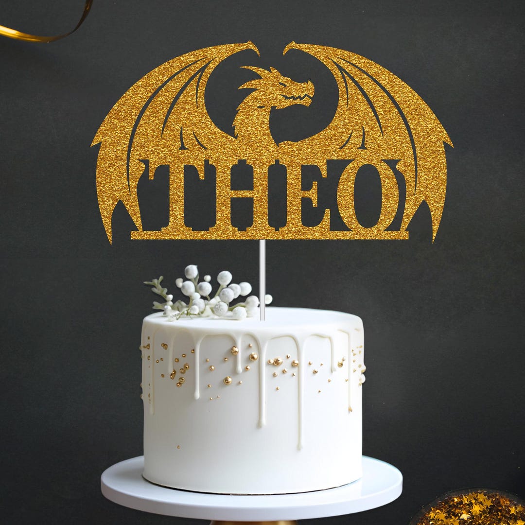 Personalised Dragon Cake Topper Personalised Cake Topper Birthday ...