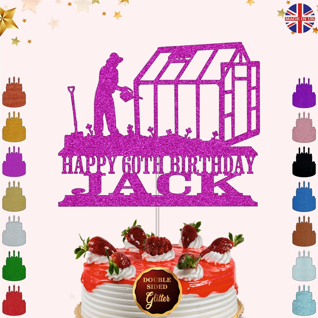 Personalised Allotment Gardening Retirement Birthday Cake Topper ...