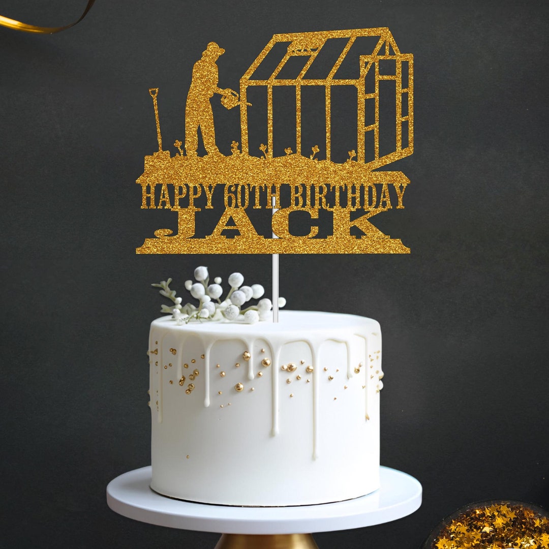 Personalised Allotment Gardening Retirement Birthday Cake Topper ...