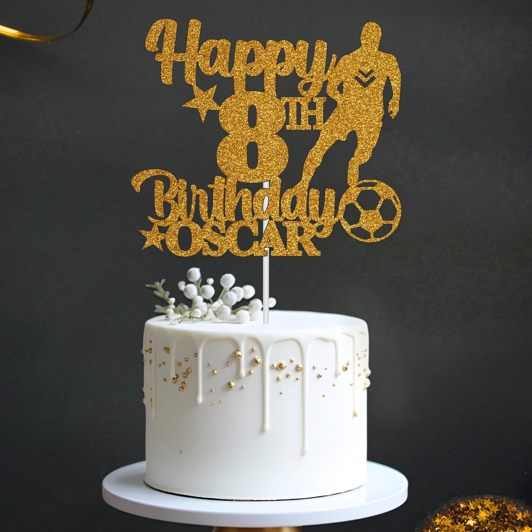 Customised Football Team Birthday Cake Topper, Happy Birthday Cake ...