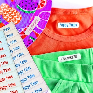 Iron on Name Labels, Personalised Iron on Name Labels, Iron on Labels ...